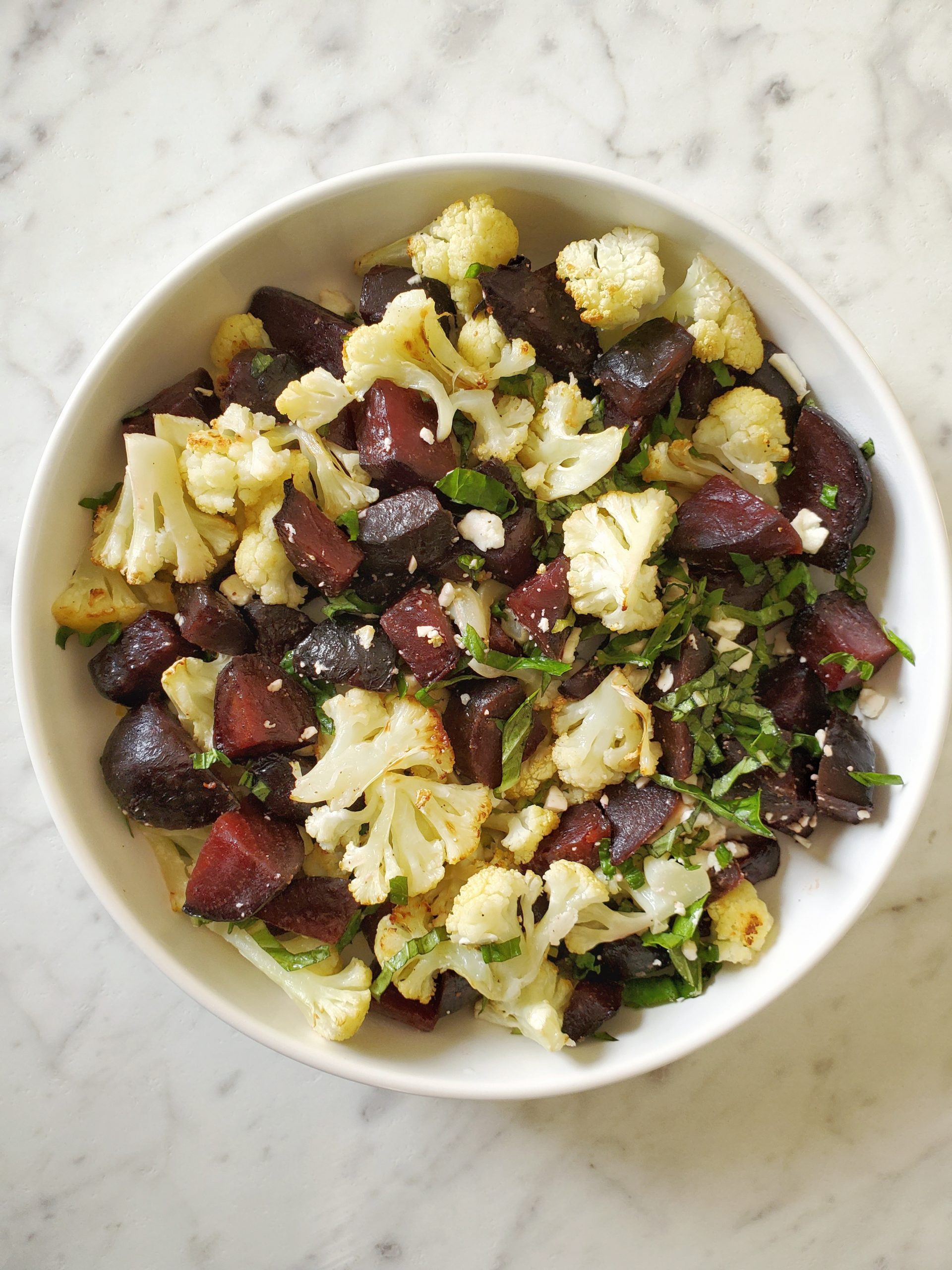 Roasted Cauliflower Beet Basil Salad | Modern Table